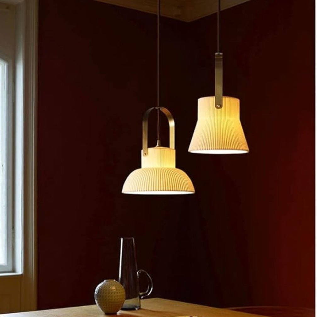 Avery Modern Ribbed Ceramic Bell Pendant Light | LuciaLiving – Lucia Living