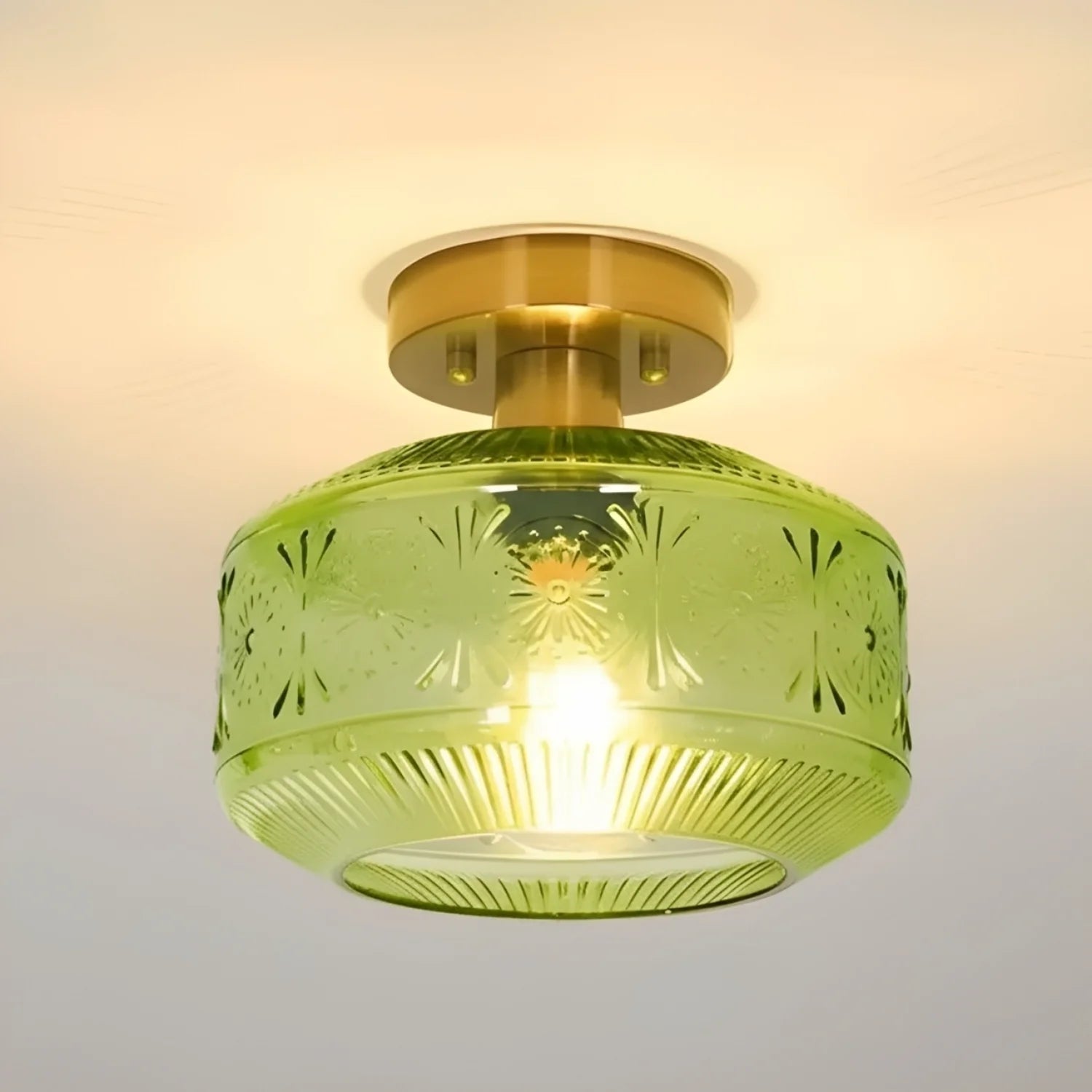 Corin Retro Textured Glass Semi-Flush Ceiling Light | LuciaLiving ...