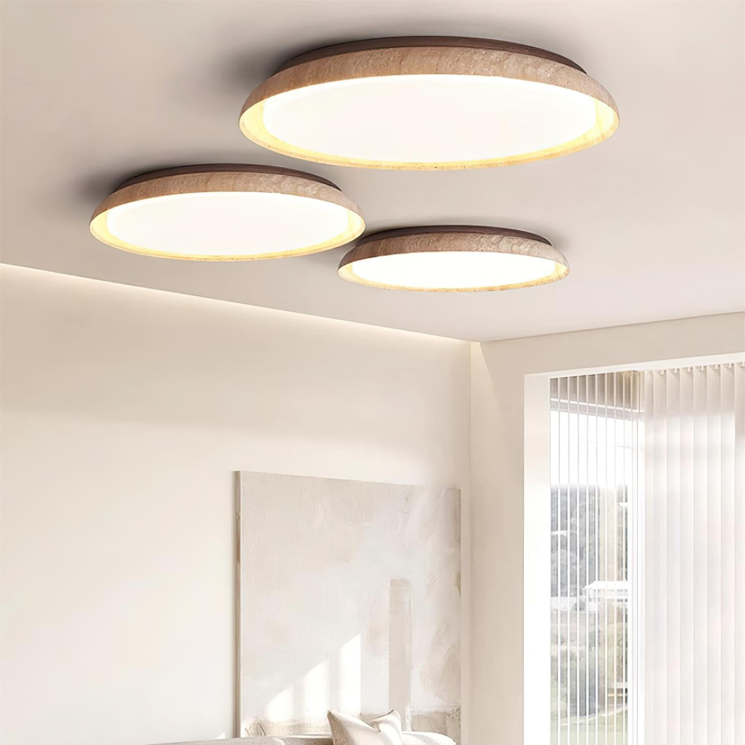 Scandinavian Travertine Round Ceiling Light | Lucia Living