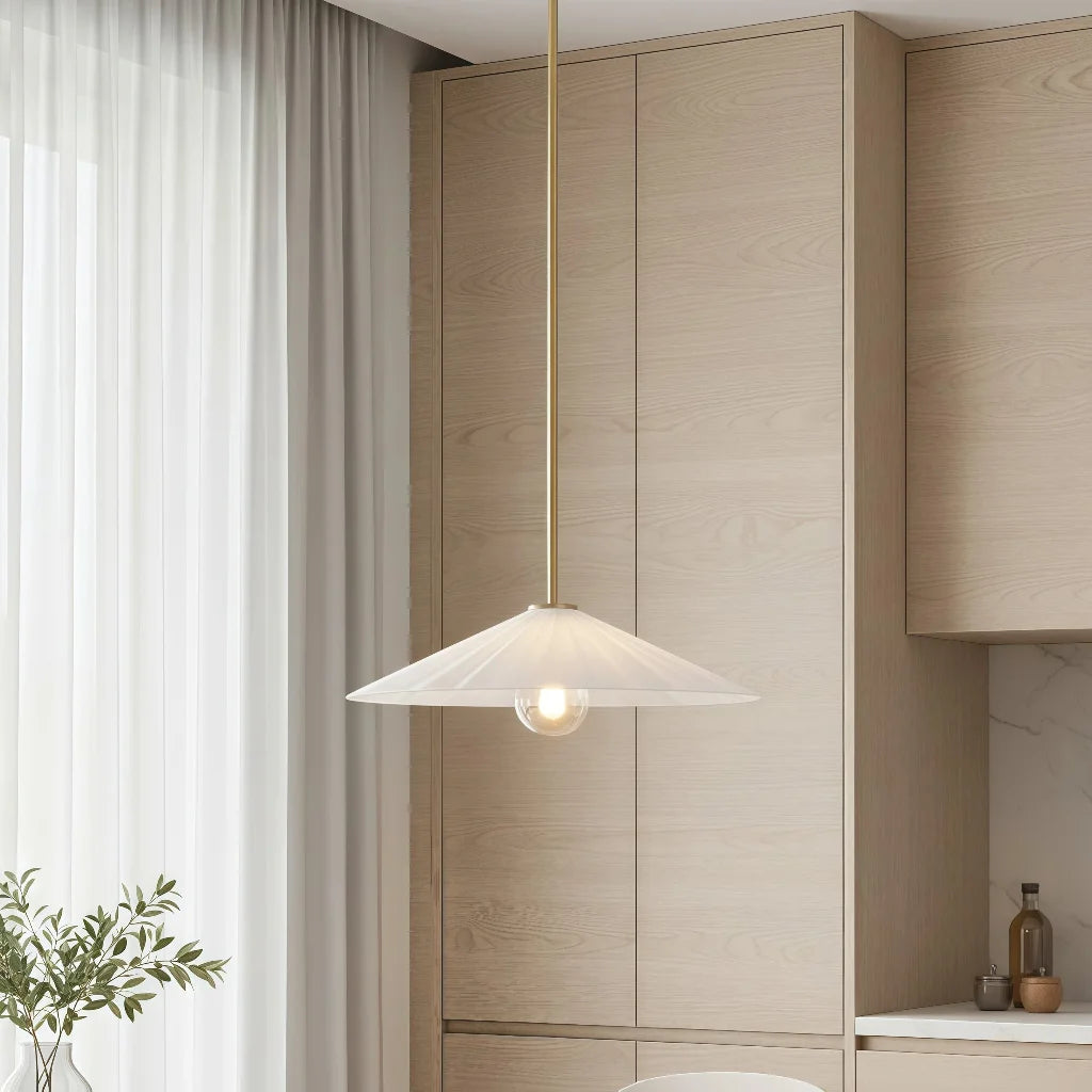 Lora Minimalist Glass Adjustable Tapered Pendant Light | Lucia Living