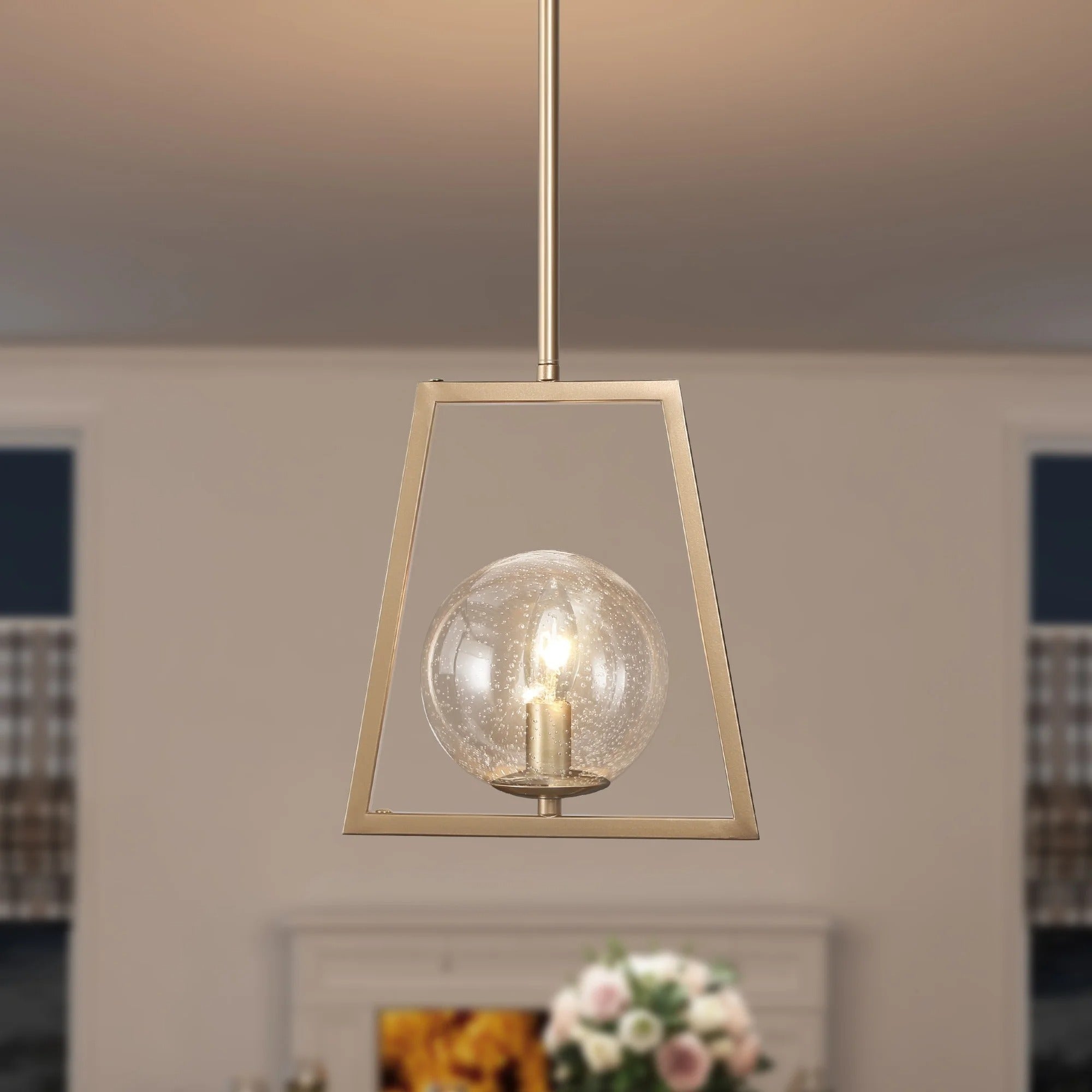 Odelia Industrial Brass Geometric Pendant Light | LuciaLiving – Lucia ...