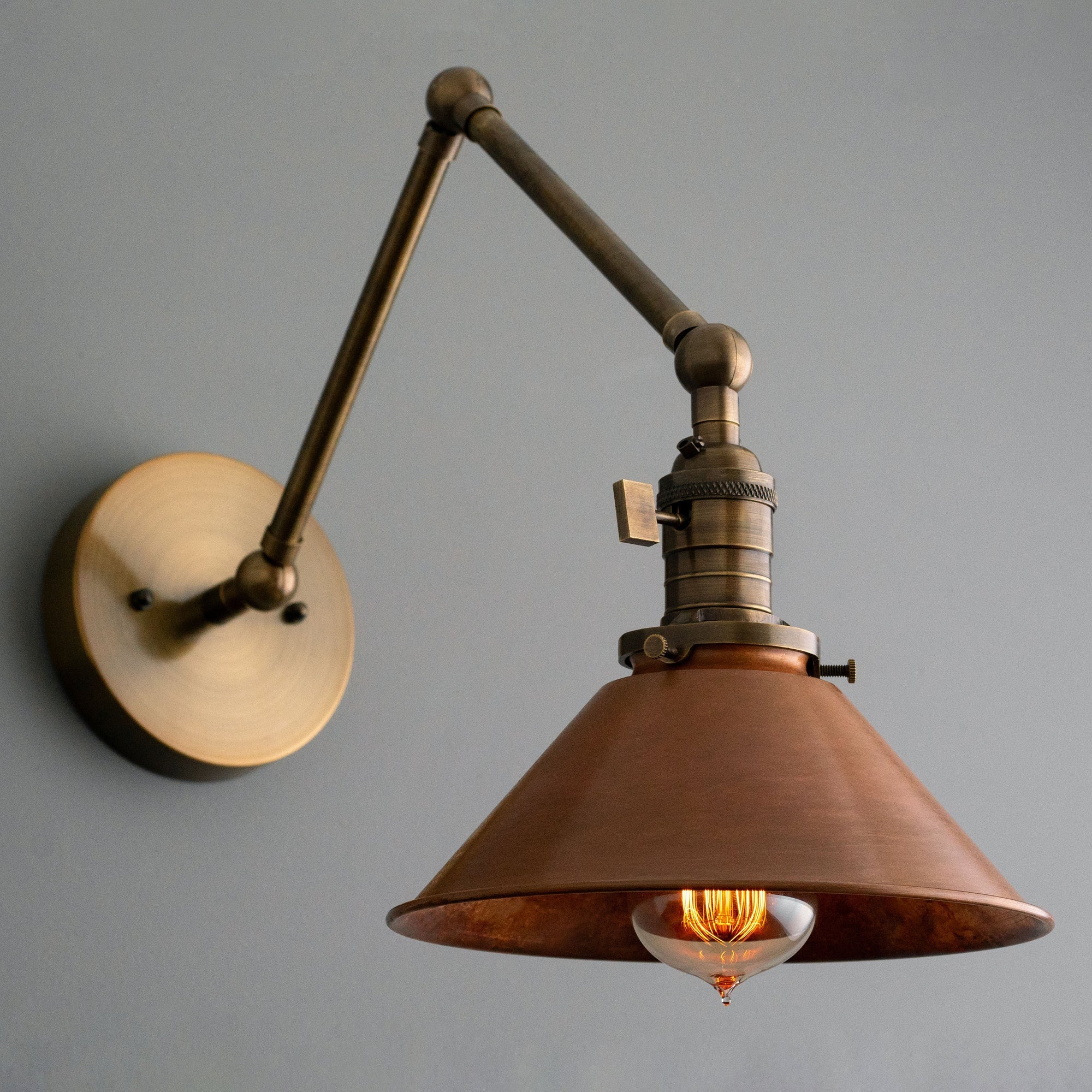 Rustic Industrial Copper Swivel Wall Light – Lucia Living