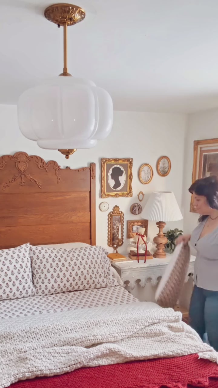 Vintage Eloise Scallop Milk Glass Lighting | Lucia Living