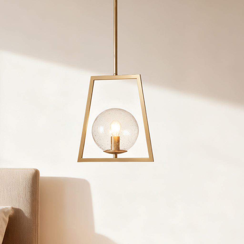 Odelia Industrial Brass Geometric Pendant Light | LuciaLiving – Lucia ...